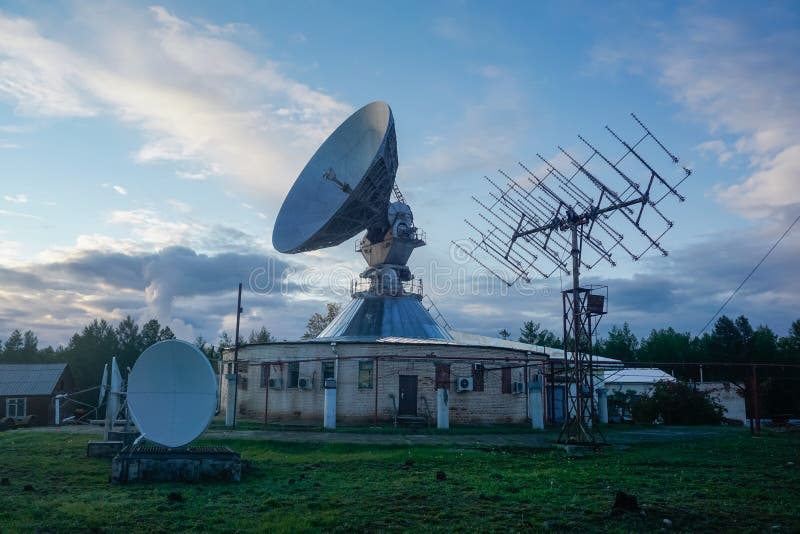 Huge Satellite Dish in the City of Severobaikalsk Stock Image - Image ...