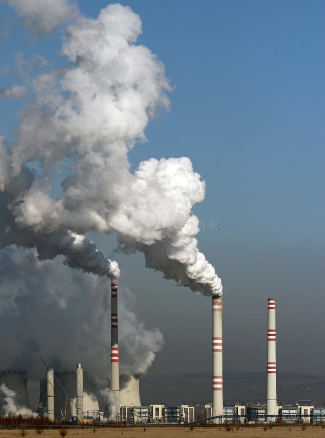 Huge Smoke from Coal Power Plant Stock Photo - Image of fuel, electric ...