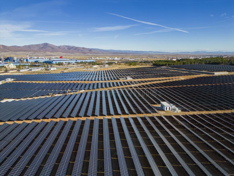 Huge Solar Panels and Power Generation Site Stock Image - Image of ...