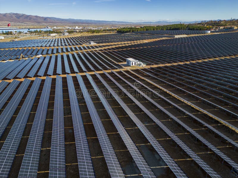 Huge Solar Panels and Power Generation Site Stock Photo - Image of ...