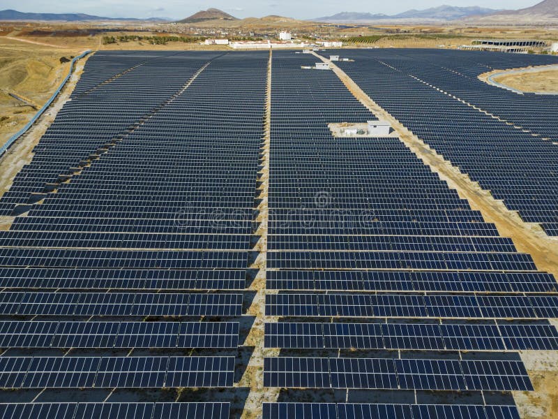 Huge Solar Panels and Power Generation Site Stock Image - Image of site ...