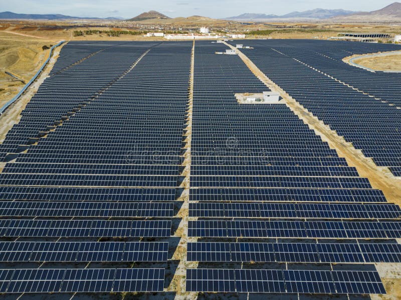 Huge Solar Panels and Power Generation Site Stock Photo - Image of ...