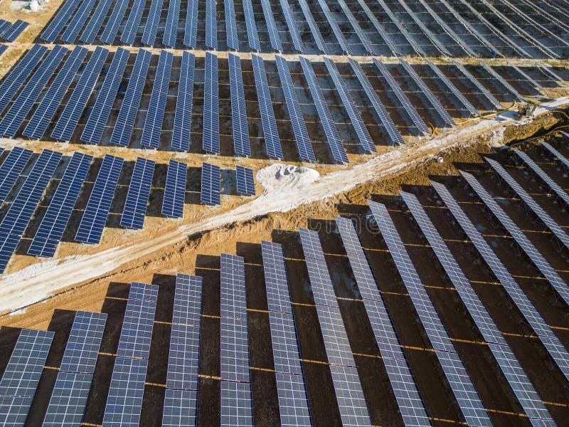 Huge Solar Panels and Power Generation Site Stock Photo - Image of site ...