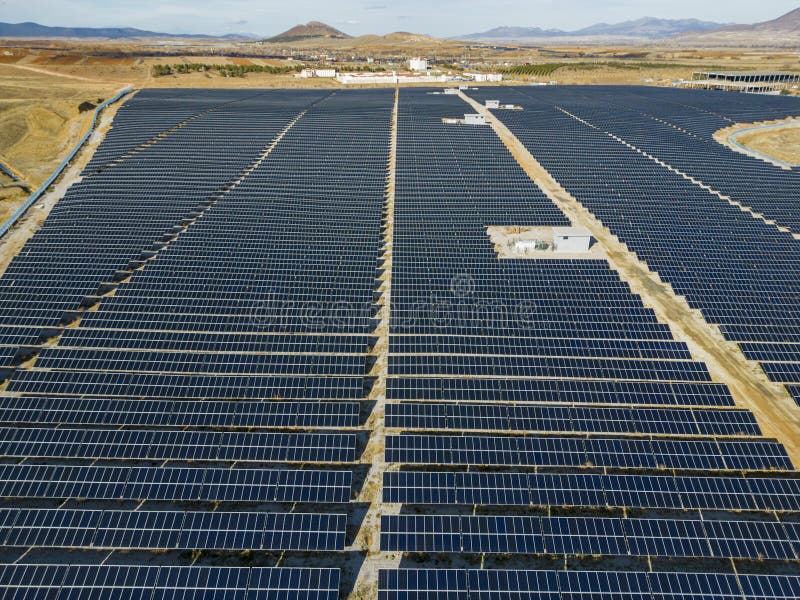 Huge Solar Panels and Power Generation Site Stock Image - Image of huge ...
