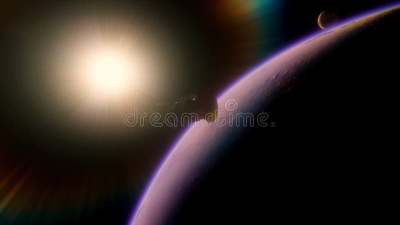 Huge Spaceship in Orbit of an Alien Exoplanet in Another Solar System ...