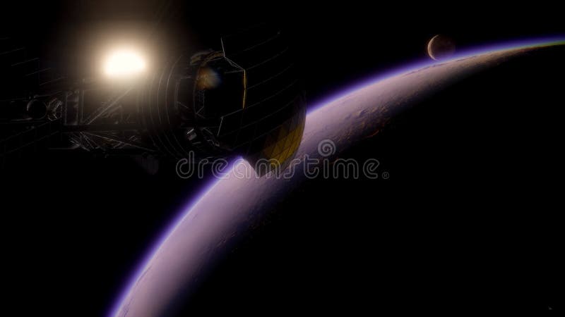 Huge Spaceship in Orbit of an Alien Exoplanet in Another Solar System ...