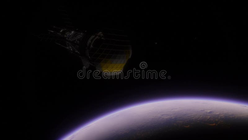 Huge Spaceship in Orbit of an Alien Exoplanet in Another Solar System ...