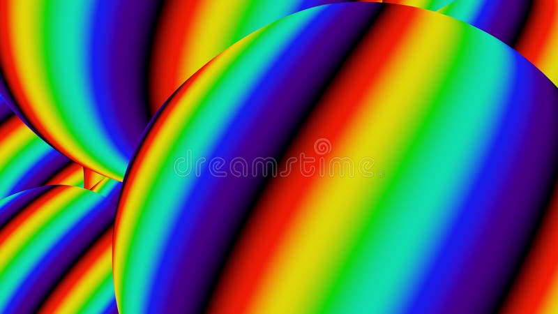 Big Spherical Shapes With Multi-colored Stripes. Computer Generated 3D ...