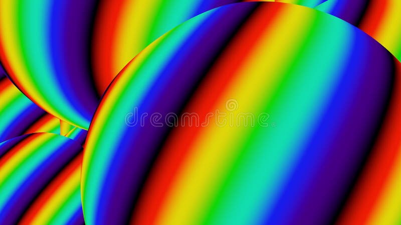 Big Spherical Shapes with Multi-colored Stripes. Computer Generated 3D ...