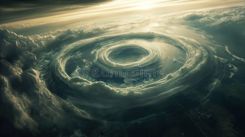 Huge Spiral Cloud Covering the Earth Stock Illustration - Illustration ...