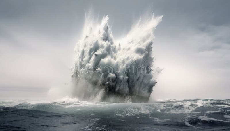 A Huge Splash in the Ocean. Stock Photo - Image of scenic, breaking ...