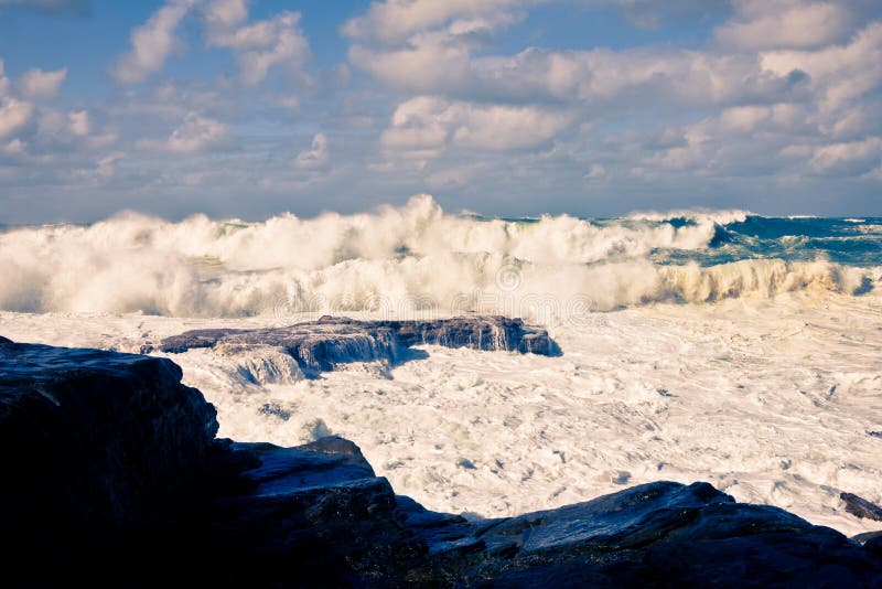 Huge splash stock photo. Image of shore, foam, rocky - 31615802