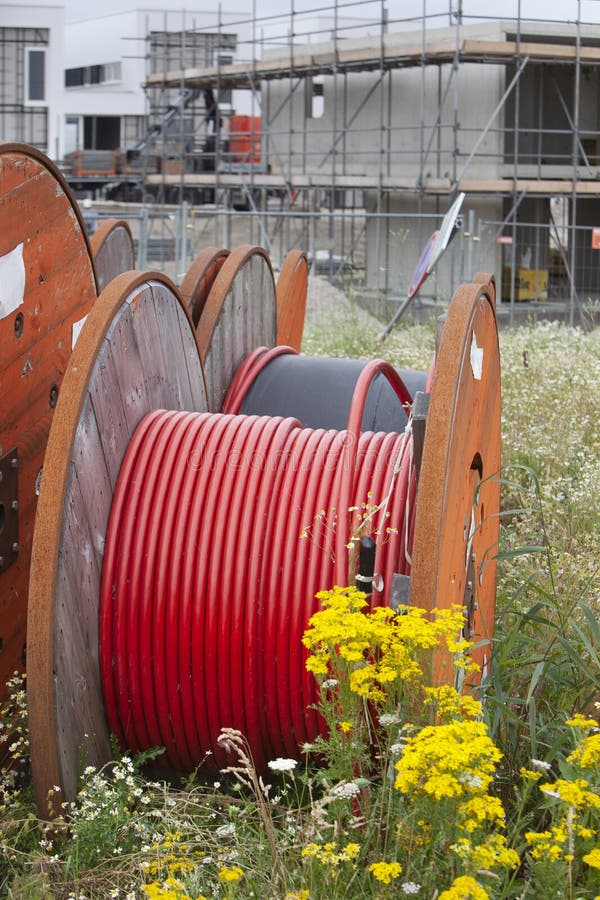 Huge Spools with Cables for the Construction Industry Stock Photo ...