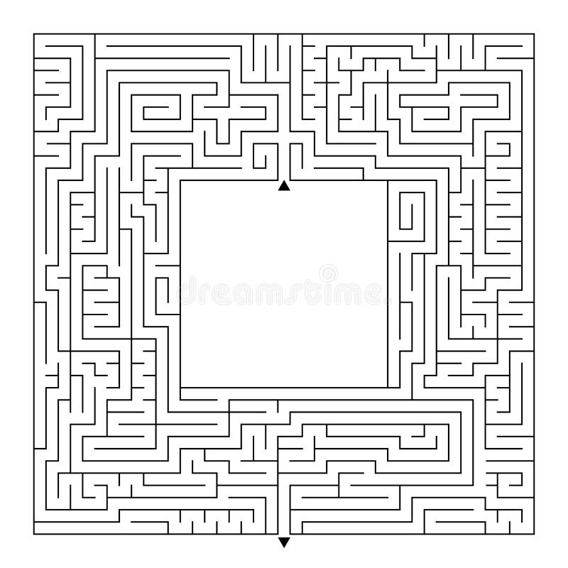 A Huge Square Labyrinth with an Entrance and an Exit. Simple Flat ...