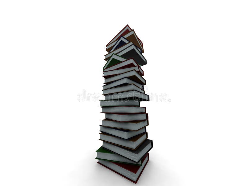 Huge stack of books stock illustration. Illustration of educational ...