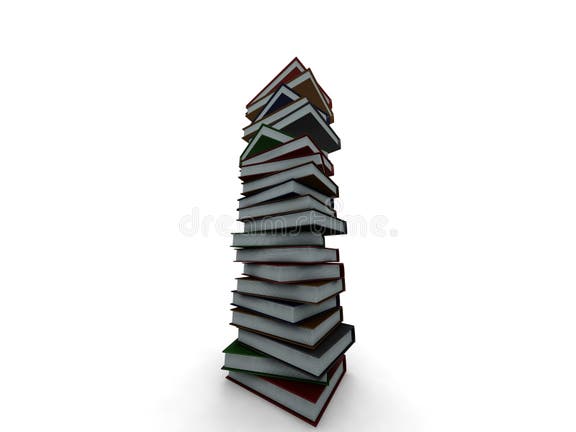 Huge stack of books stock illustration. Illustration of isolated - 962981