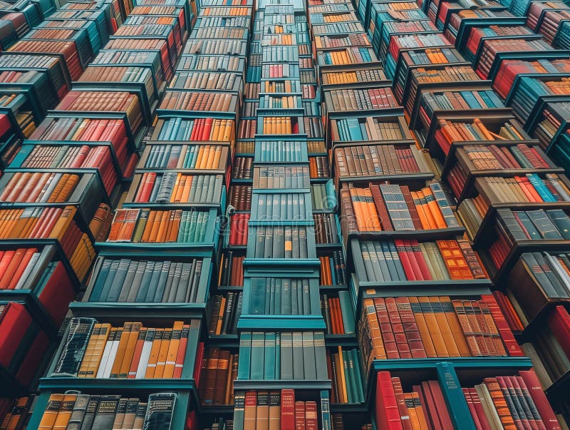 Huge Stack of Books Form Like a Building Stock Illustration ...