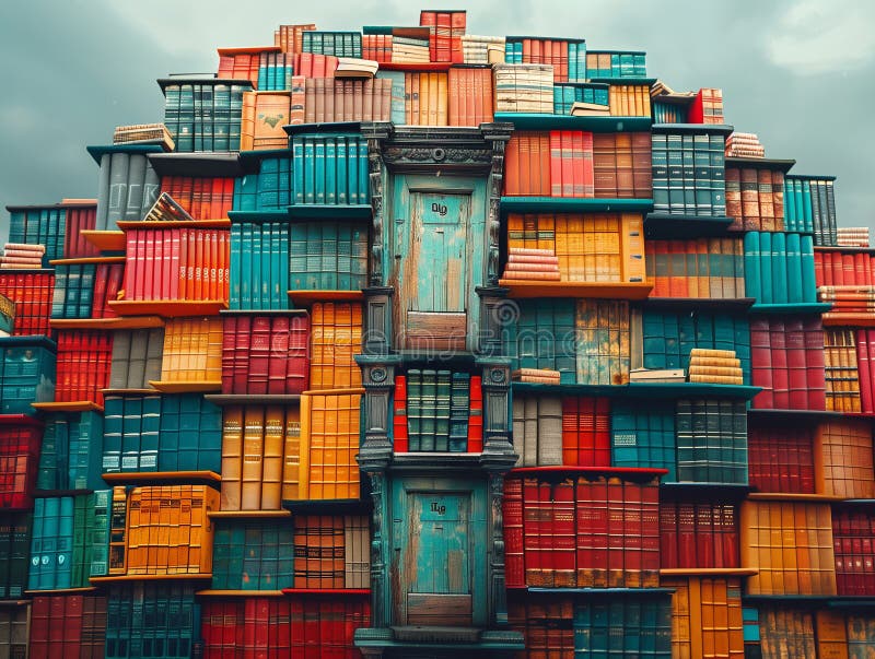 Huge Stack of Books. by Generative Ai Stock Illustration - Illustration ...