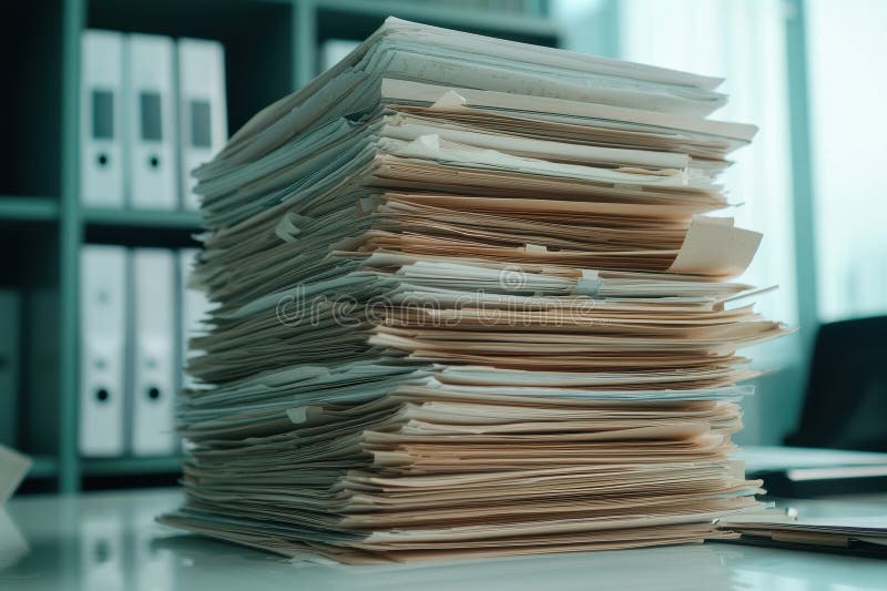 Huge Stack of Documents Office Paperwork Files Desk Business ...