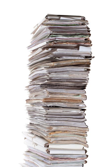 Huge stack of papers stock image. Image of view, tower - 20803441