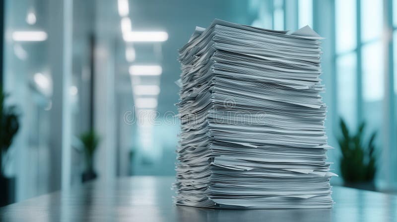 Huge Stack of Papers Documents Office Desk Business Workplace Stock ...