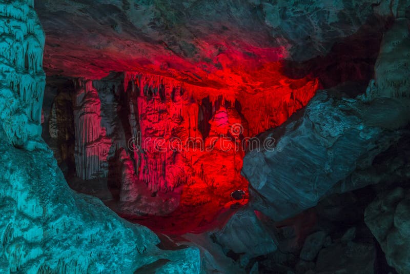 Huge Stalagmites Inside Cango Caves in Karoo Desert Stock Photo - Image ...