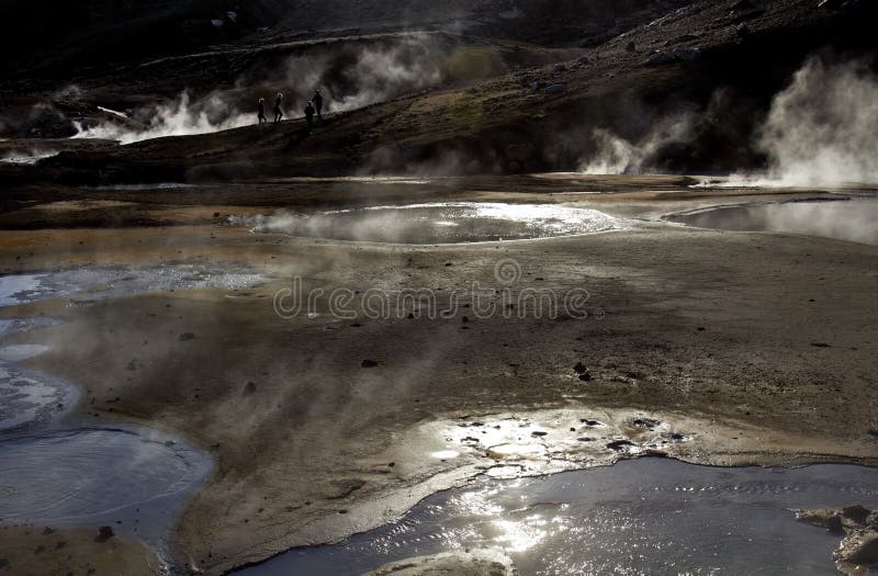 Huge Steaming Mud Pool, Seltun, Iceland Stock Photo - Image of ...