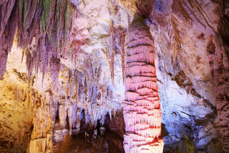 Snow Jade Cave, Fengdu China Stalactite Formation Stock Image - Image ...