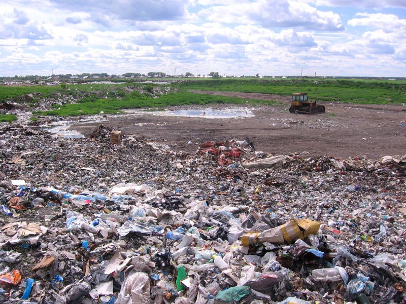 A Huge Stinking Dump of Garbage on the Ground Under the Open Sky Stock ...