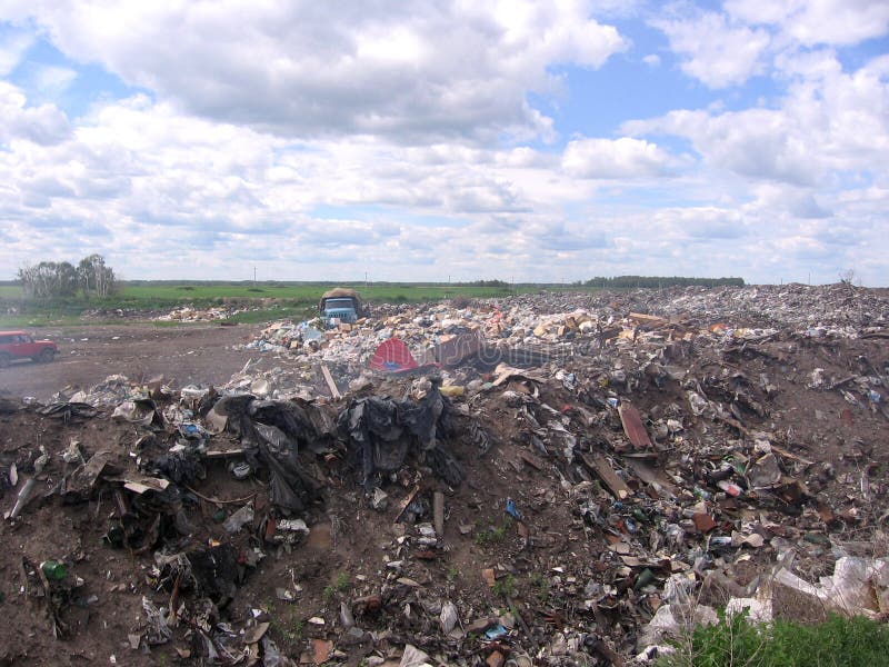 A Huge Stinking Dump of Garbage on the Ground Under the Open Sky Stock ...