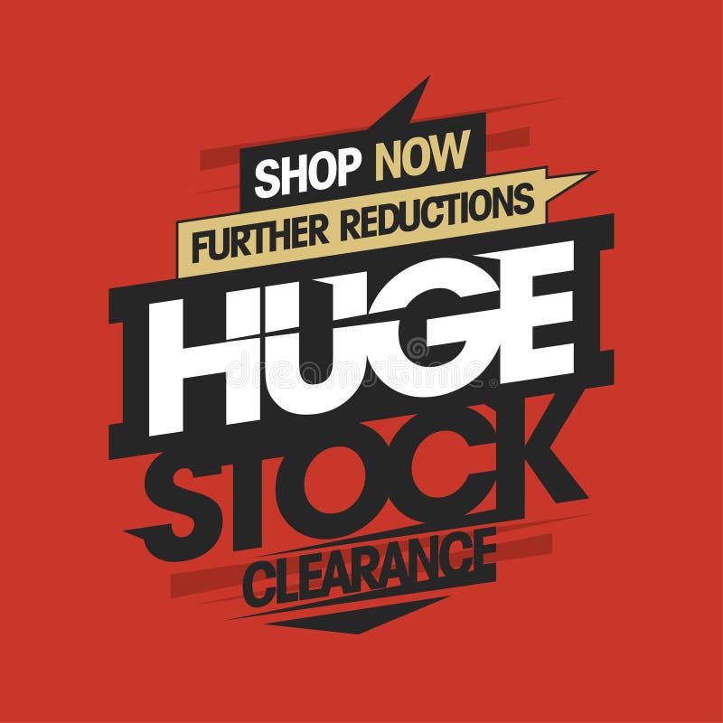 Huge Stock Clearance, Sale Web Banner Mockup Stock Vector ...