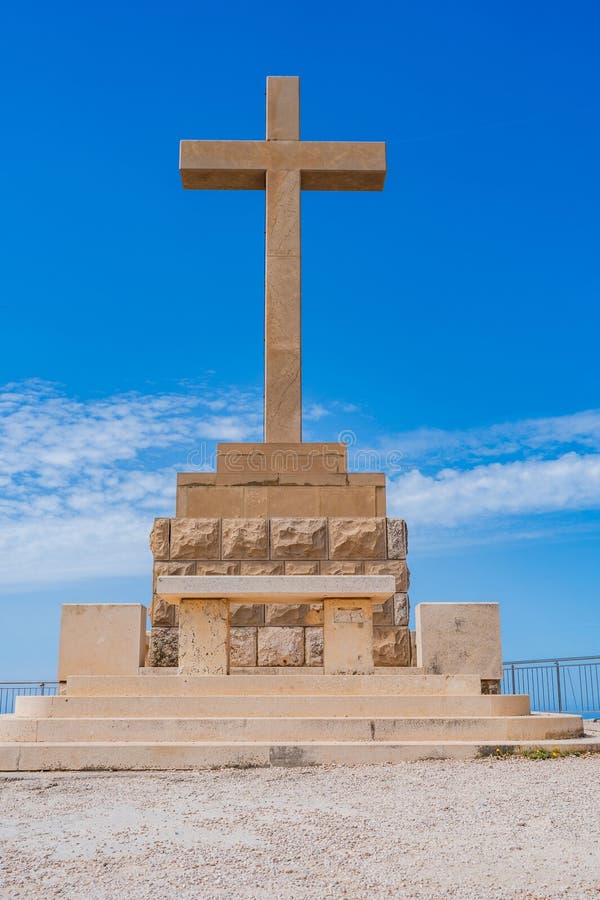 Stone cross on Mount Srd editorial photo. Image of outdoors - 348326046