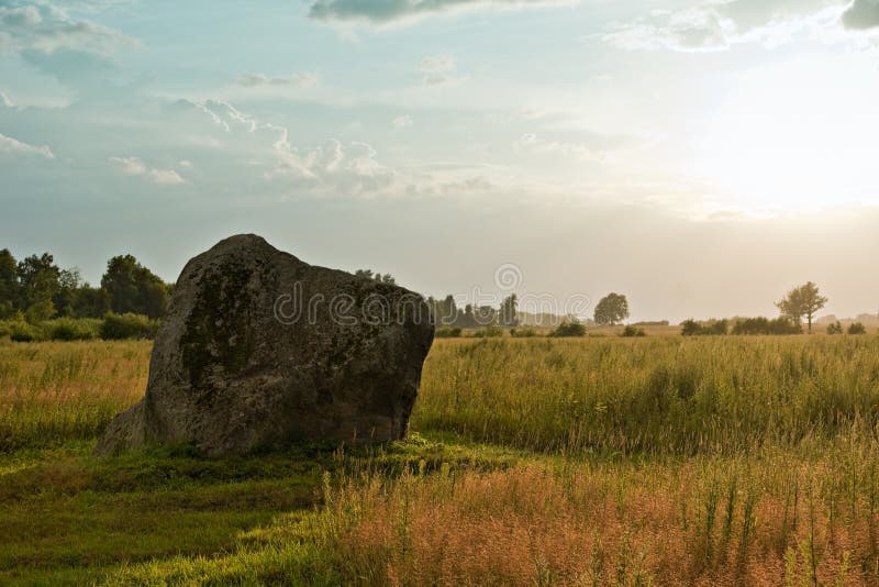 Huge stone in a field. stock photo. Image of giant, farm - 23154188