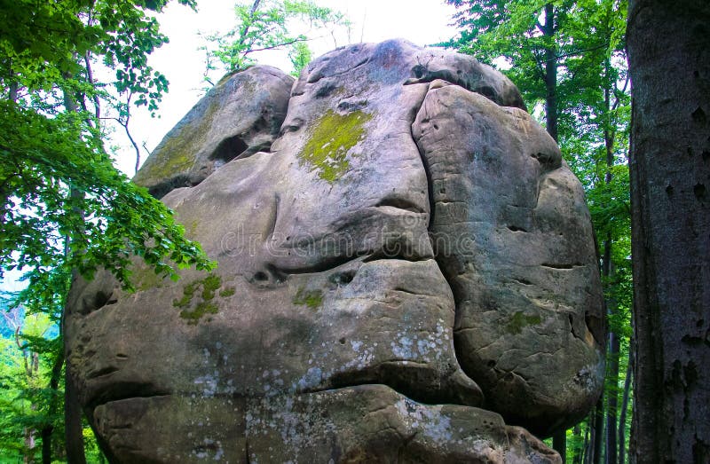 Huge Stone Rocks Mountain Forest Stock Photo - Image of background ...