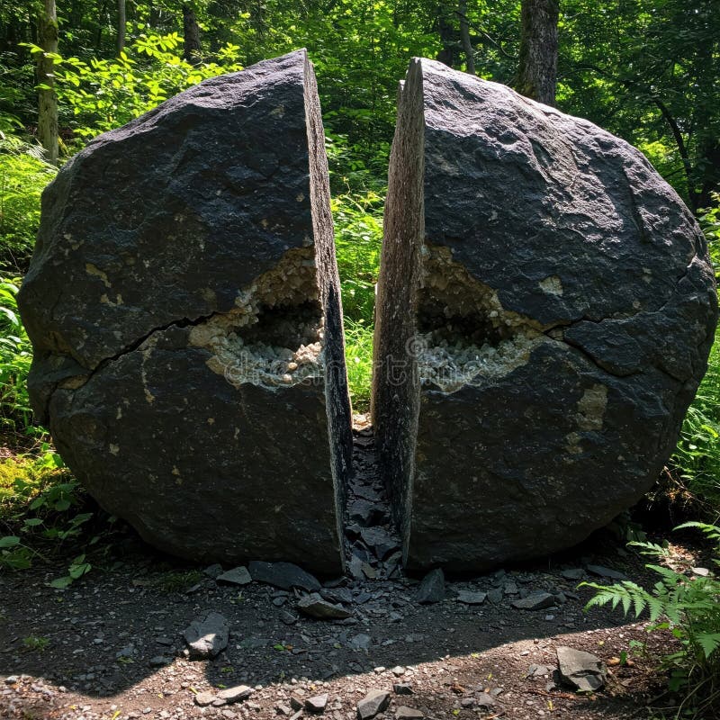 Huge Stone Split Half Forest Stock Photos - Free & Royalty-Free Stock ...