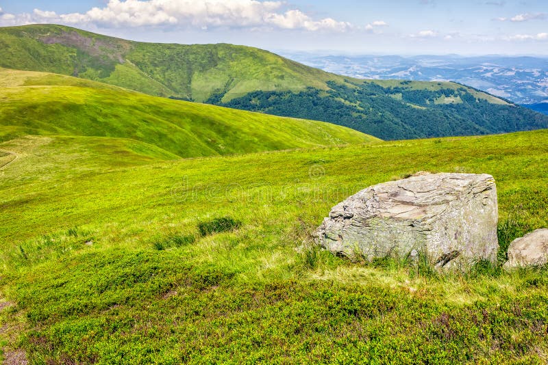 Huge Stone in Valley on Top of the Hill Stock Image - Image of nature ...