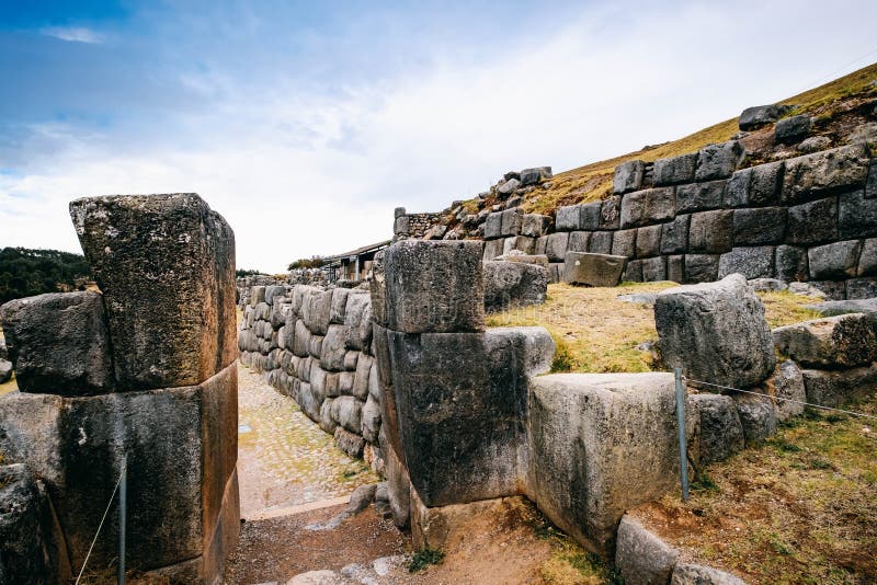 Huge Stone Walls of Sacsayhuaman Stock Image - Image of mountains ...