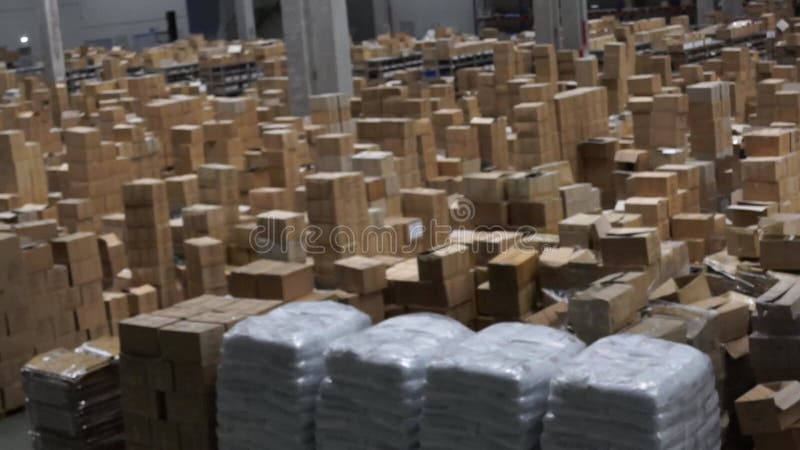 Huge Storage with Boxes. Hangar for Storage of Things of Industrial ...