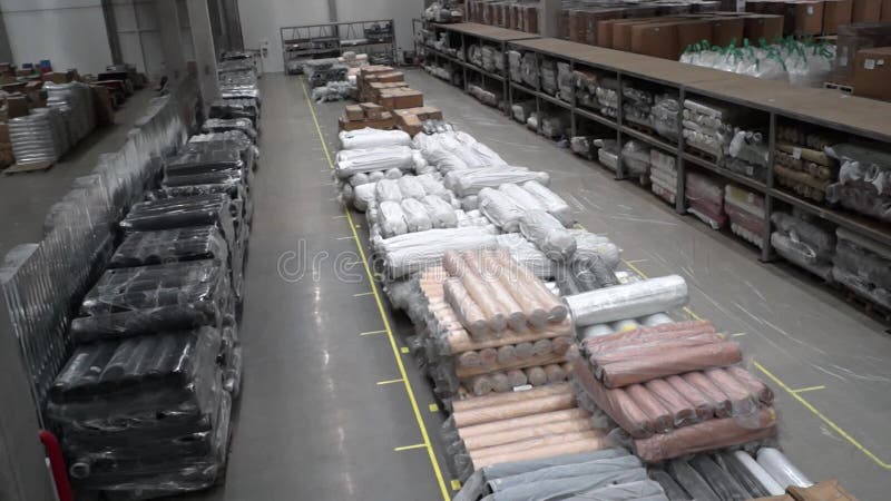 Huge Storage with Boxes. Hangar for Storage of Things of Industrial ...