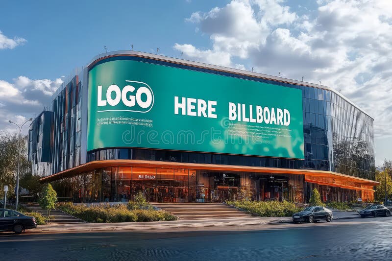 Huge Store Billboard Mockup with Space for Branding and Advertising ...