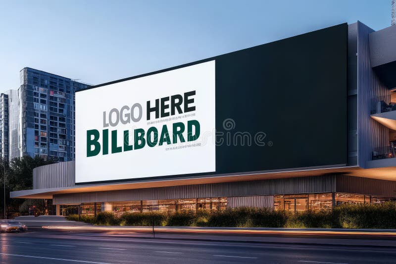 Huge Store Billboard Mockup with Space for Logo and Advertisement Stock ...