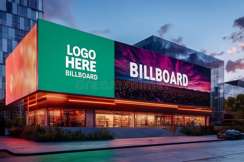Huge Store Billboard Mockup with Vibrant Colors and Urban Setting Stock ...