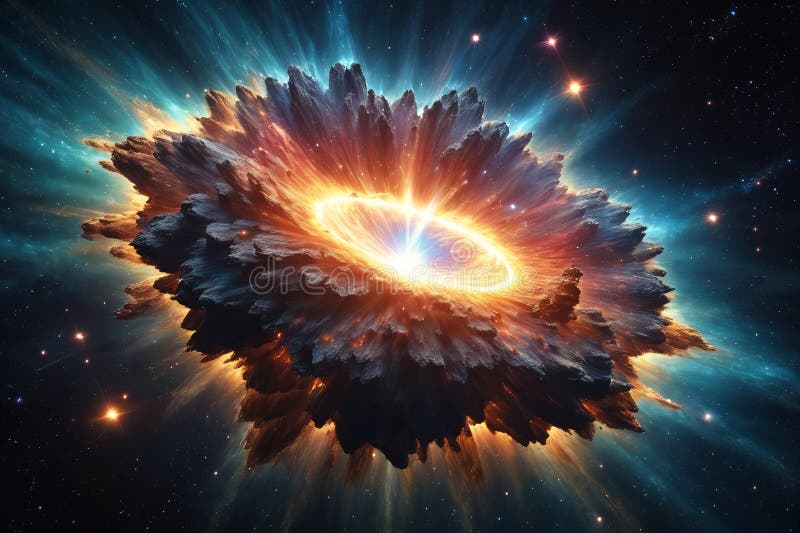 Huge Supernova Explosion in Universe Stock Illustration - Illustration ...