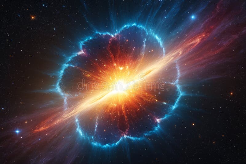 Huge Supernova Explosion in Universe Stock Illustration - Illustration ...
