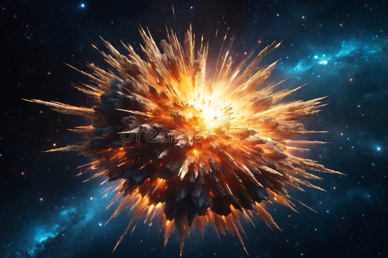 Huge Supernova Explosion in Universe Stock Illustration - Illustration ...