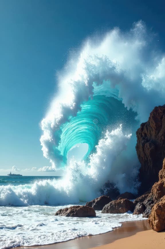 Huge Swells Pound Spanish Coastline; Dramatic Spray Explodes , Energy ...