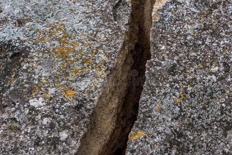 Fault Line or Fracture in the Rock Stock Image - Image of broken ...