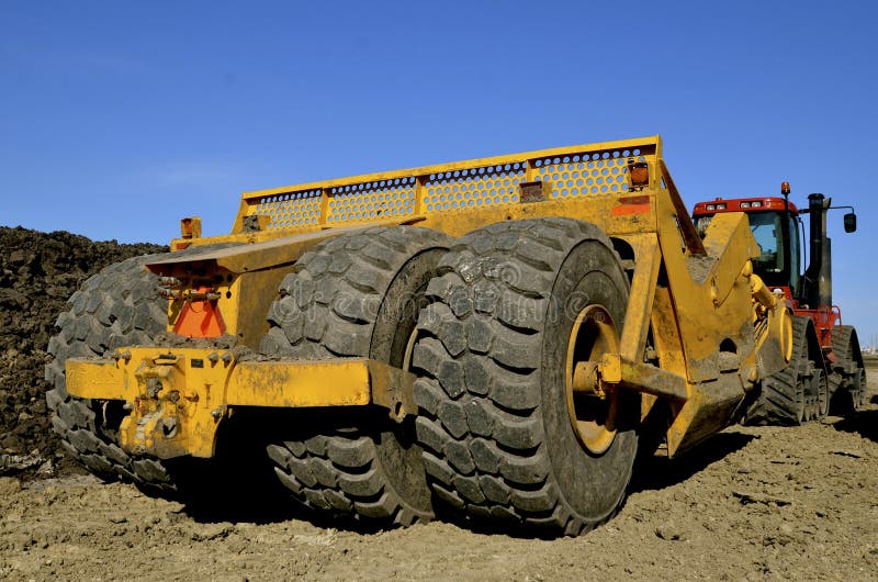 Huge Tires of an Earth Scraper Stock Photo - Image of tires, massive ...