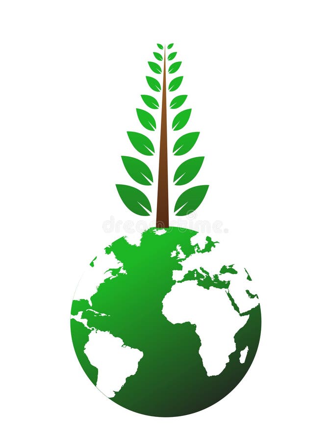 Tree on world globe stock vector. Illustration of development - 11167344