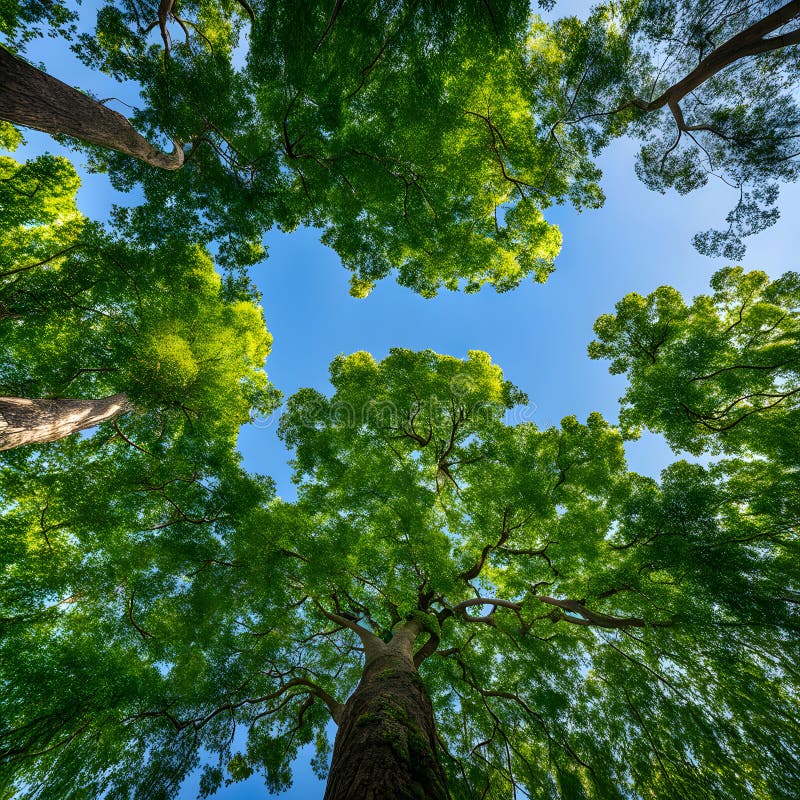 Huge Treetops with a Treetop Path, Ai-generatet Stock Illustration ...